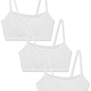 Fruit of The Loom Womens Spaghetti Strap Cotton Pull Over 3 Pack Sports Bra, White/White/White, 44