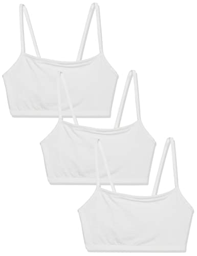 Fruit of The Loom Womens Spaghetti Strap Cotton Pull Over 3 Pack Sports Bra, White/White/White, 44