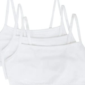 Fruit of The Loom Womens Spaghetti Strap Cotton Pull Over 3 Pack Sports Bra, White/White/White, 44