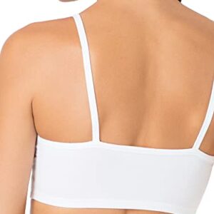 Fruit of The Loom Womens Spaghetti Strap Cotton Pull Over 3 Pack Sports Bra, White/White/White, 44