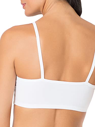 Fruit of The Loom Womens Spaghetti Strap Cotton Pull Over 3 Pack Sports Bra, White/White/White, 44