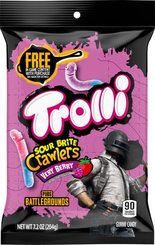 Trolli Sour Brite Crawlers, Candy, Very Berry, Sweet and Sour, Gummy Worms, Back to School Sweet Treat, 7.2 oz