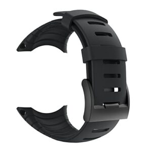 patrohoo bands for suunto core strap, rubber replacement watch band for suunto core ss014993000,black