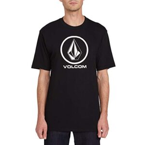 volcom mens crisp stone short sleeve tee t shirt, black, x-large us