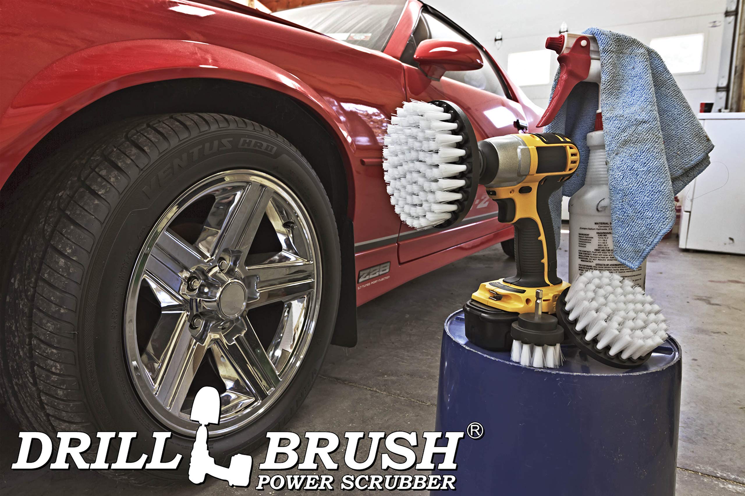 Car Accessories - Drill Brush Attachment - Car Wash - Wheel Brush - Car Mats - Detail Brush - Carpet Cleaner - Upholstery Cleaner - Boat Accessories - Glass Cleaner - Kayak Hull Cleaner - Fiberglass