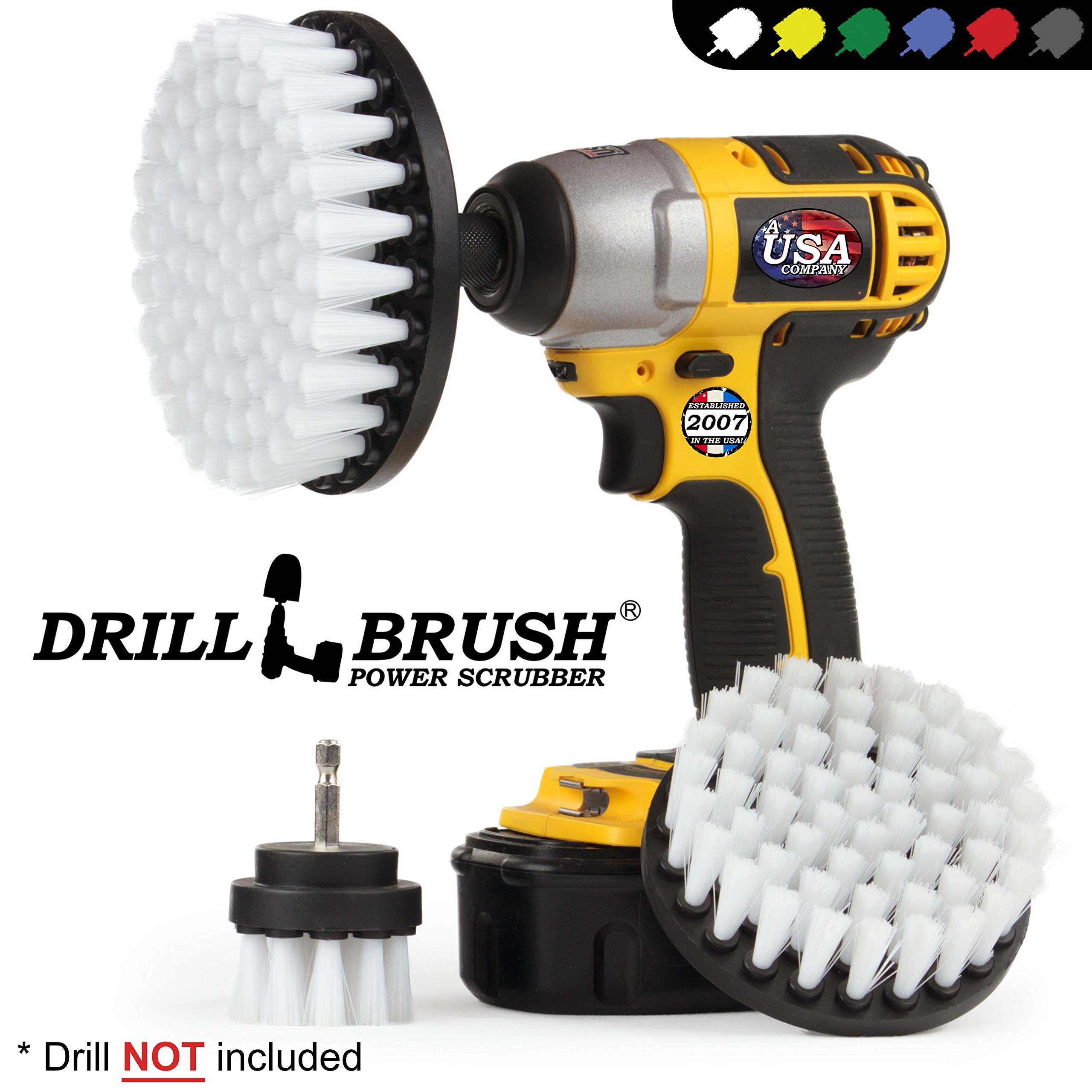 Car Accessories - Drill Brush Attachment - Car Wash - Wheel Brush - Car Mats - Detail Brush - Carpet Cleaner - Upholstery Cleaner - Boat Accessories - Glass Cleaner - Kayak Hull Cleaner - Fiberglass