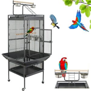 nova microdermabrasion 61 inches large bird cage play top parrot cockatiel parakeet chinchilla macaw cockatoo cage w/stand perch pet supplies