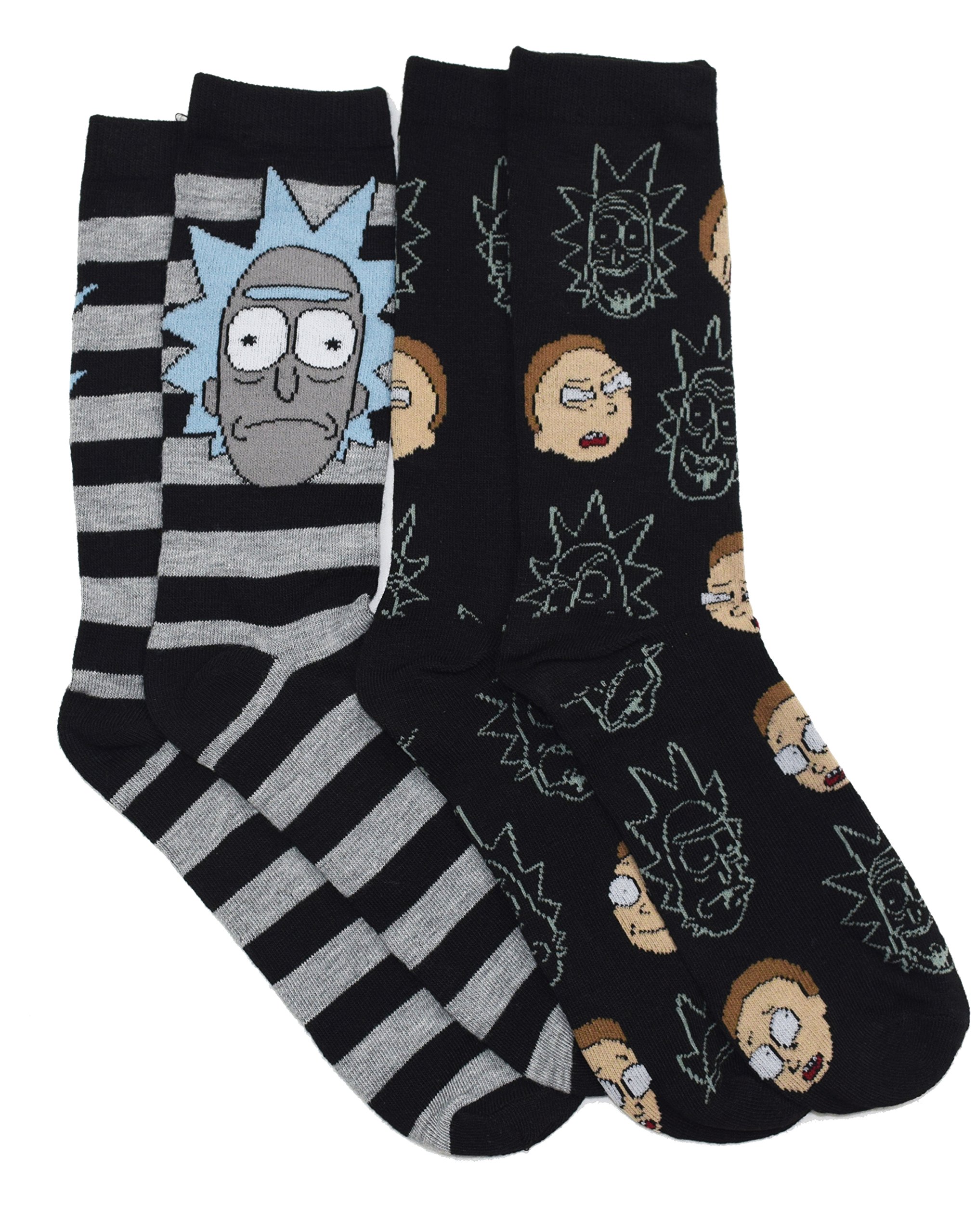 Rick & Morty Casual Socks, 2 Pack, Shoe Size 6-12