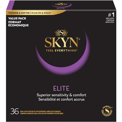 SKYN Elite – 36 Count – Ultra-Thin, Lubricated Latex-Free Condoms