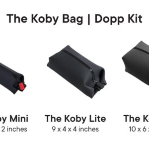 Tooletries - The Koby Mini Dopp Kit for Men - Silicone Toiletry Bag, Toiletries Travel Bag - Heavy-Duty Zipper, Leak Resistance, Easy to Clean - 8.5" x 2.75" x 2" - Charcoal