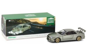 new 1:18 greenlight artisan collection - green 1999 nissan skyline gt-r (r34) diecast model car by greenlight