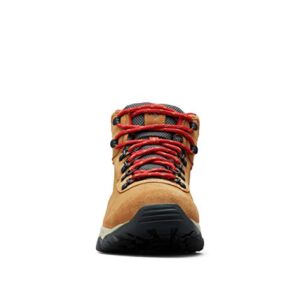 Columbia Men's Newton Ridge Plus II Suede Waterproof Hiking Boot, elk/Mountain red, 12