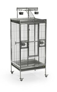 prevue pet products stainless steel play top bird cage, stainless steel, medium