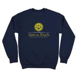 atticus finch law offices funny retro classic book humor mens sweatshirt medium navy