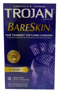 trojan bareskin studded latex condoms - 10 ct, pack of 2