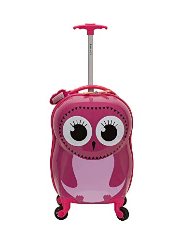 Rockland Jr. Kids' My First Hardside Spinner Luggage, Telescoping Handles, Owl, Carry-On 19-Inch