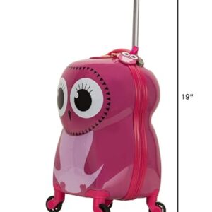 Rockland Jr. Kids' My First Hardside Spinner Luggage, Telescoping Handles, Owl, Carry-On 19-Inch