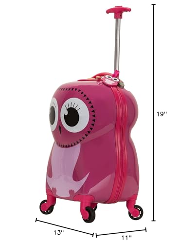 Rockland Jr. Kids' My First Hardside Spinner Luggage, Telescoping Handles, Owl, Carry-On 19-Inch