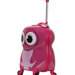 Rockland Jr. Kids' My First Hardside Spinner Luggage, Telescoping Handles, Owl, Carry-On 19-Inch