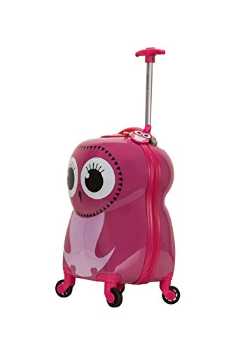 Rockland Jr. Kids' My First Hardside Spinner Luggage, Telescoping Handles, Owl, Carry-On 19-Inch