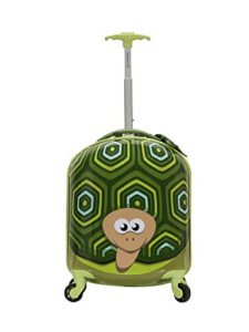 rockland jr. kids' my first hardside spinner luggage, turtle, carry-on 19-inch, telescoping handles