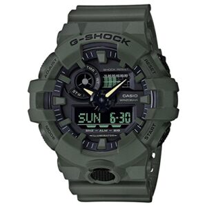 casio men's xl series g-shock quartz 200m wr shock resistant resin color: matte olive green (model ga-700uc-3acr)