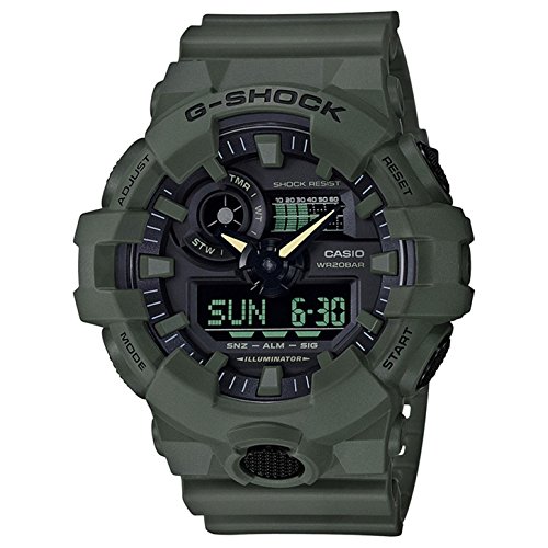 Casio Men's XL Series G-Shock Quartz 200M WR Shock Resistant Resin Color: Matte Olive Green (Model GA-700UC-3ACR)