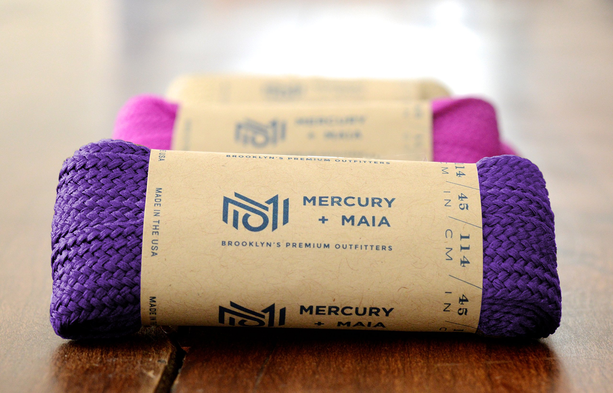 Mercury + Maia Thick Fat Shoe Laces for Sneakers - Chunky Jumbo Wide Shoelaces - Stay Tied - USA Made (1 Pair) (72, PURPLE)