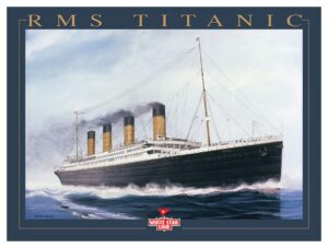 art of place titanic gold ltr giclee art print poster from maritime scene painting by artist richard derosset 9" x 12"