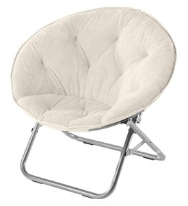 urban lifestyle faux fur saucer chair, white