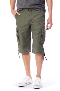 unionbay men's cordova belted messenger cargo short - reg and big and tall sizes, military, 36