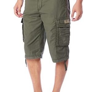 Unionbay Men's Cordova Belted Messenger Cargo Short - Reg and Big and Tall Sizes, military, 36