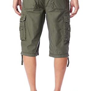 Unionbay Men's Cordova Belted Messenger Cargo Short - Reg and Big and Tall Sizes, military, 36