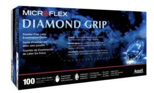 microflex mf-300-xl extra large diamond grip latex gloves 100 count