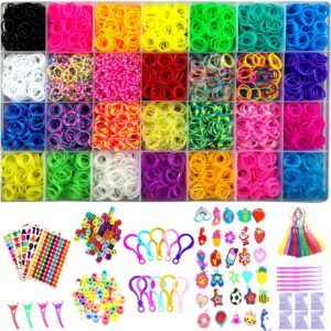 yitohop 12080+ loom bands kit, rubber bands for bracelet making kit diy art craft kit girls &boys creativity birthday gift to improve imagination