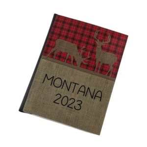 photo album printed burlap red plaid deer buck woodland 4x6 or 5x7 pictures d#001