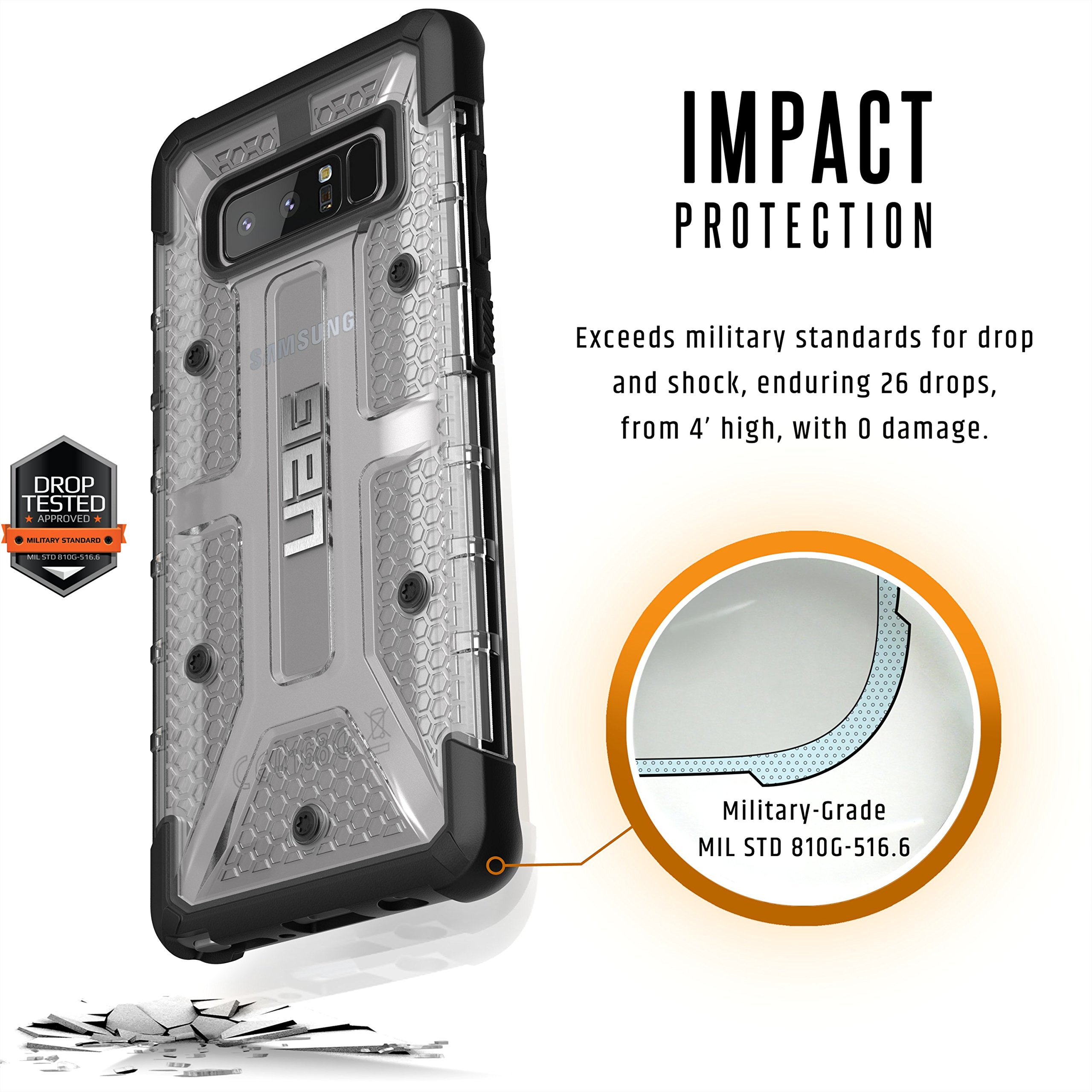 URBAN ARMOR GEAR [UAG Samsung Note 8 Plasma Feather-Light Rugged [Ice] Military Drop Tested Phone Case