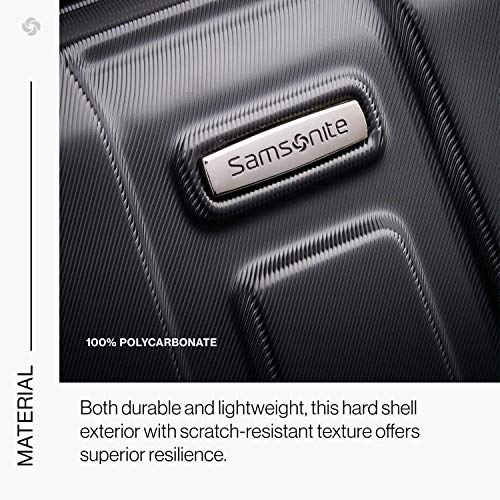 Samsonite Centric Hardside Expandable Luggage with Spinner Wheels, Black, Checked-Large 28-Inch