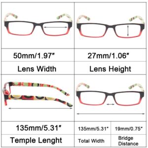 Kerecsen 4 Pack Reading Glasses for Women Men Spring Hinge Ladies Readers (2.75, 4 Pack Mix Color)