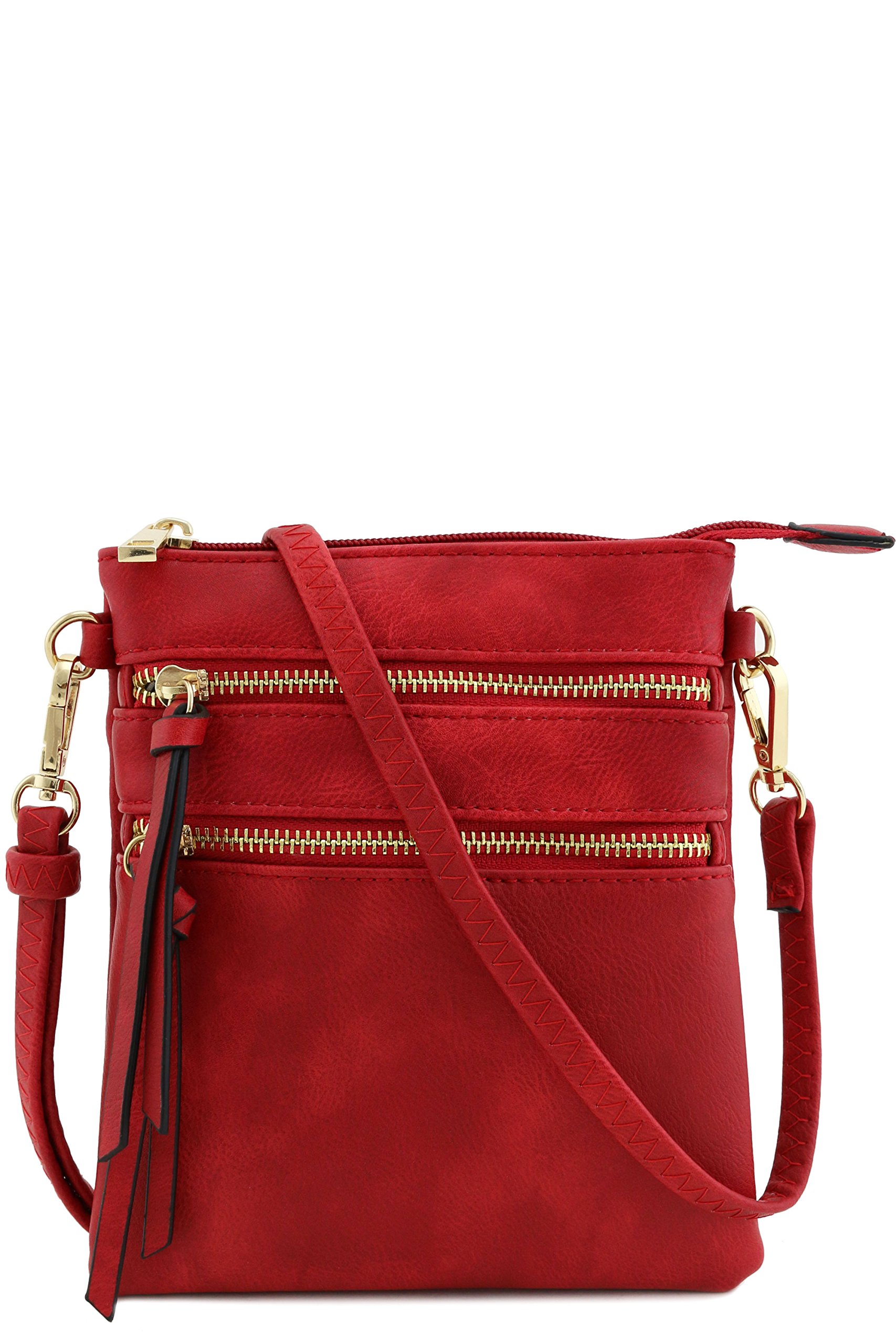 Functional Multi Pocket Crossbody Bag (Red)