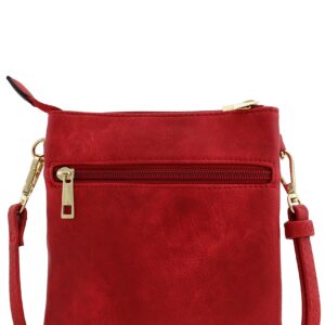 Functional Multi Pocket Crossbody Bag (Red)