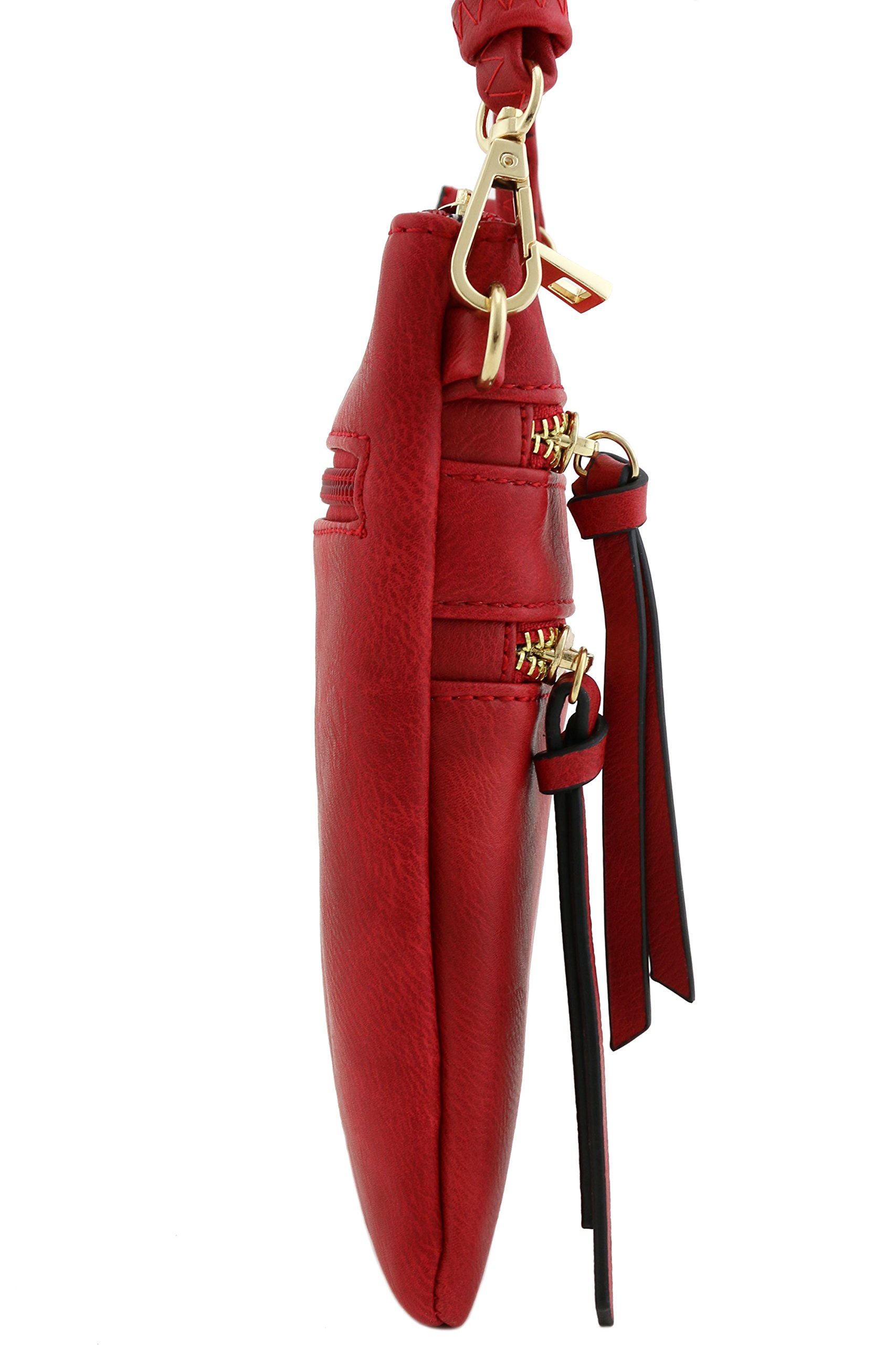 Functional Multi Pocket Crossbody Bag (Red)