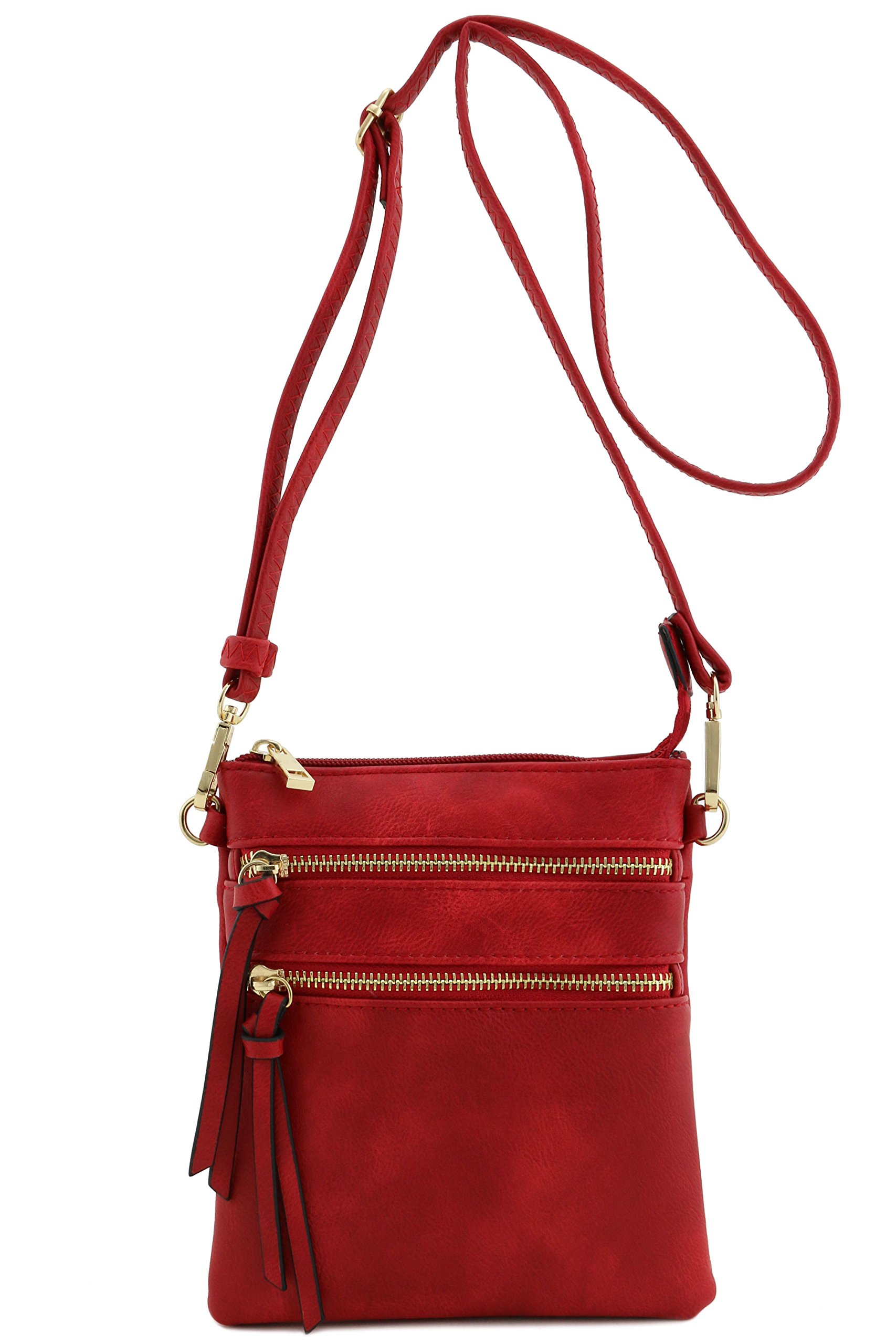 Functional Multi Pocket Crossbody Bag (Red)