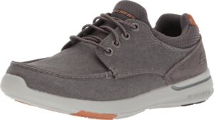 skechers men's relaxed fit-elent-mosen boat shoe,charcoal,11.5 m us