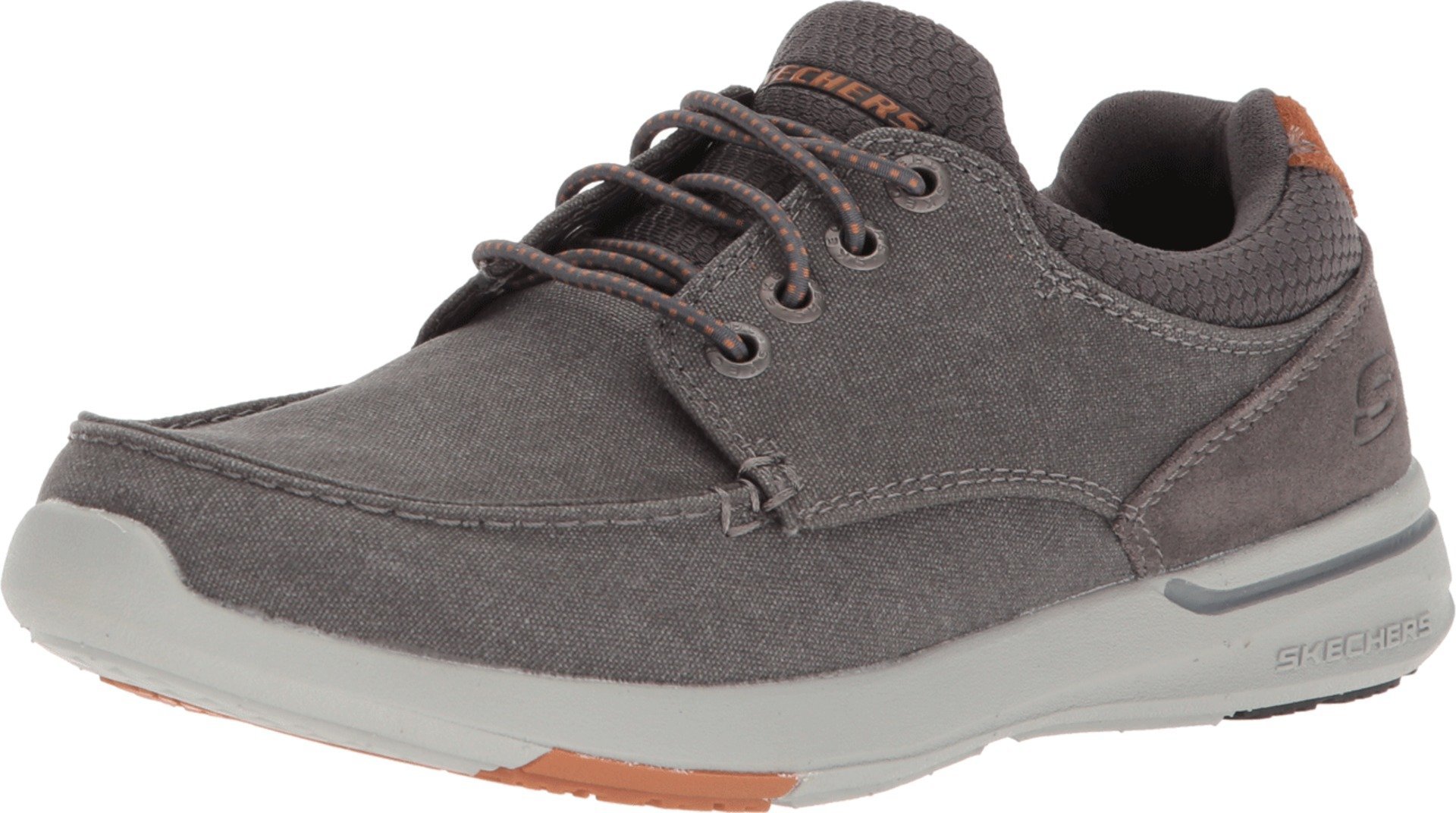 Skechers Men's Relaxed Fit-Elent-Mosen Boat Shoe, Charcoal, 11 M US