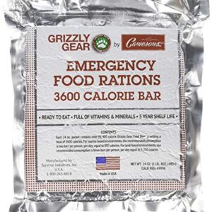 Grizzly Gear Emergency Food Rations- 3600 Calorie Vanilla Poundcake Bar (5 Pack) - 15 Day, 360 Hour Value Supply For Disaster, Hurricane - Less Sugar, More Nutrients - 5 Year Shelf Life