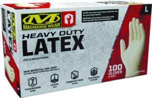 mechanix wear d04-00-010-100 - latex disposable gloves - powder free, textured (100 pack)