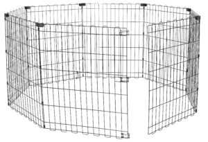 amazon basics foldable octagonal metal exercise pet play pen for dogs, fence pen, no door, small, 60 x 60 x 30 inches, black