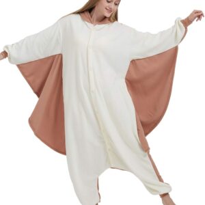 DarkCom Women Men Cosplay Flying Squirrel Onesie Halloween Costume Christmas Pajamas Animal Homewear Sleepwear Large