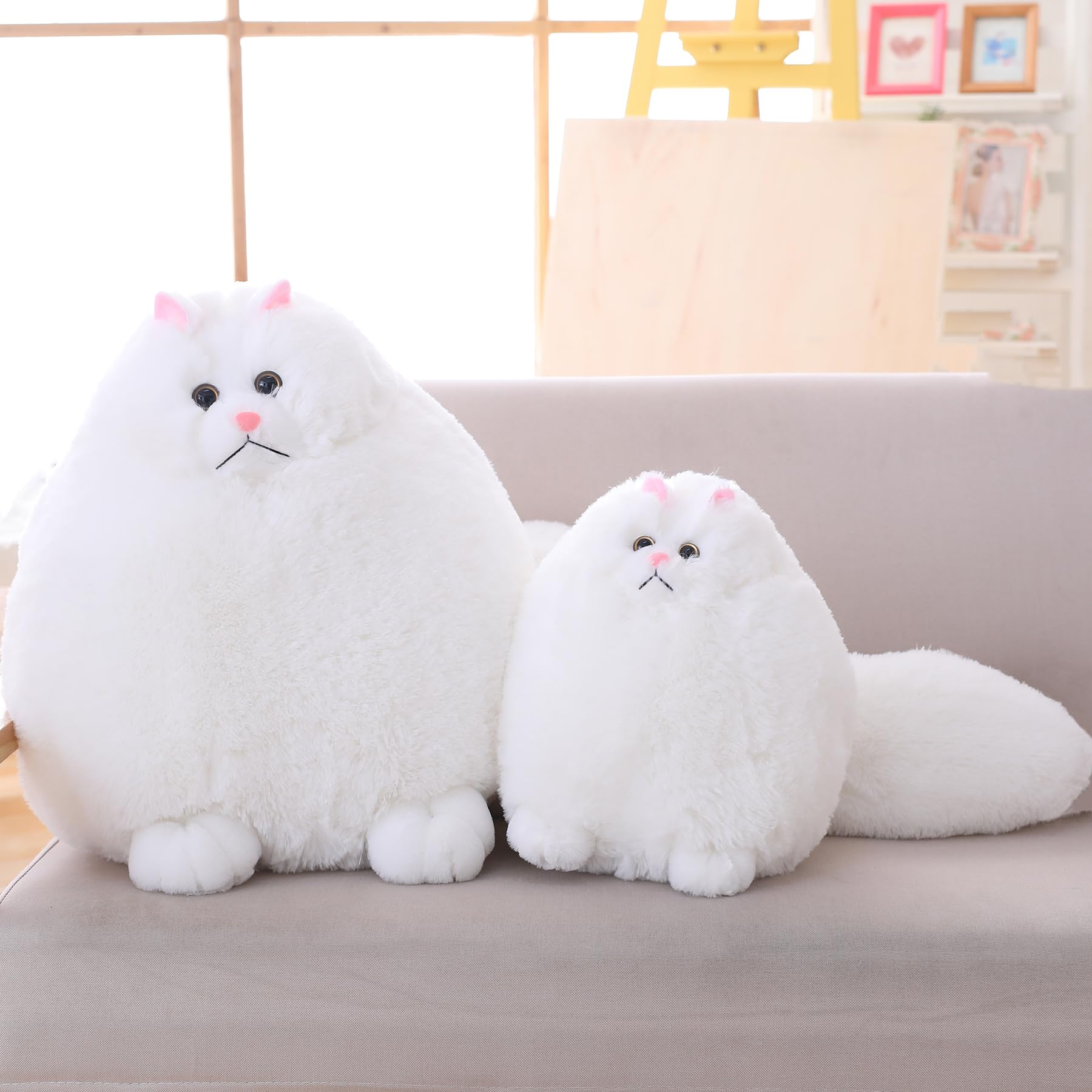 Winsterch Giant Cat Stuffed Animal,Big Stuffed Animal 20 Inches Plush Cat Animal Baby Doll Birthday Mother's Day Christmas Day Gifts for Kids,Boys,Girls,Large Fluffy White Stuffed Cat Plush Toy